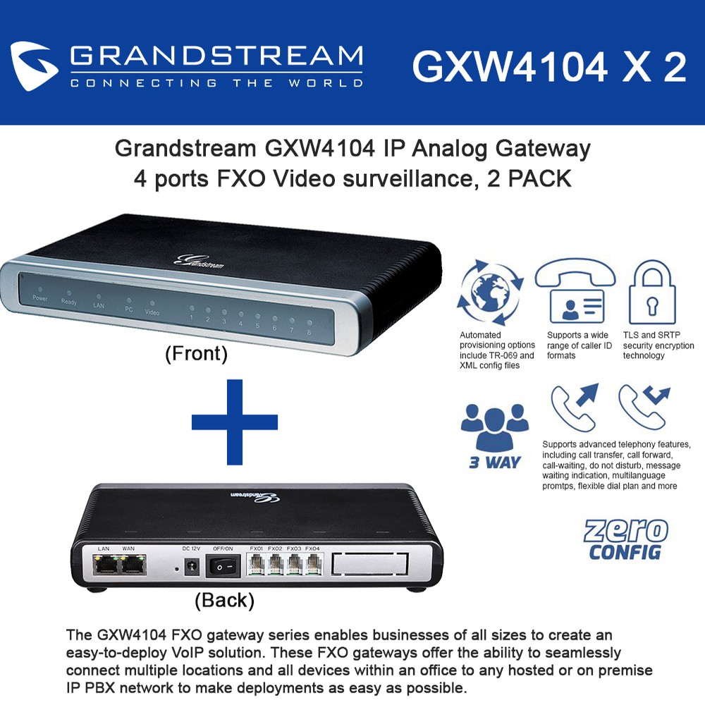 Grandstream GXW4104 2-UNITS FXO IP Analog Gateway with 4 ports ideal ...