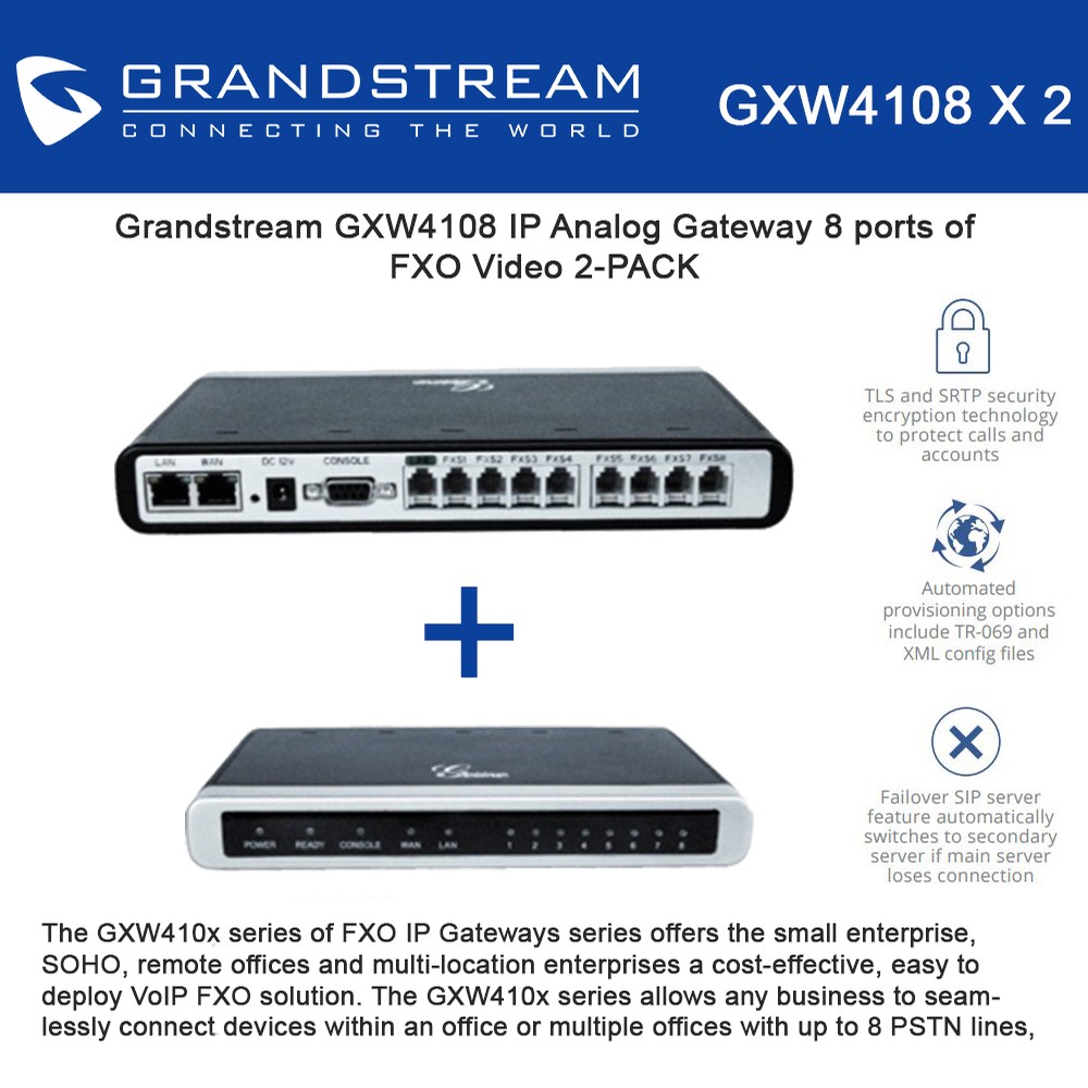 Grandstream 2x GXW4108 FXO IP Analog Gateway 8 FXO port media gateways ...