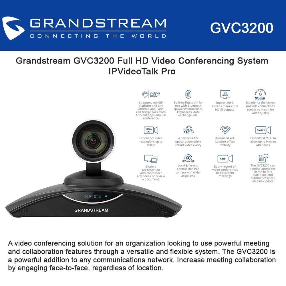 Grandstream Networks GVC3200 Full HD Video Conference Module - 3 HDMI