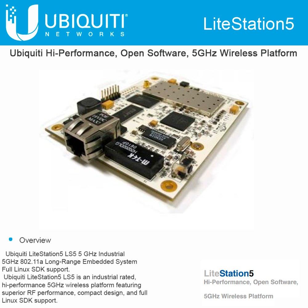 Ubiquiti LiteStation5 LS5 Hi-Performance, Open Software, 5GHz Wireless ...