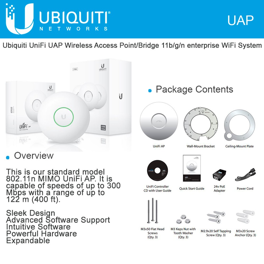 Ubiquiti Networks UniFi AP UAP Indoor 802.11n Wireless Access Point ...