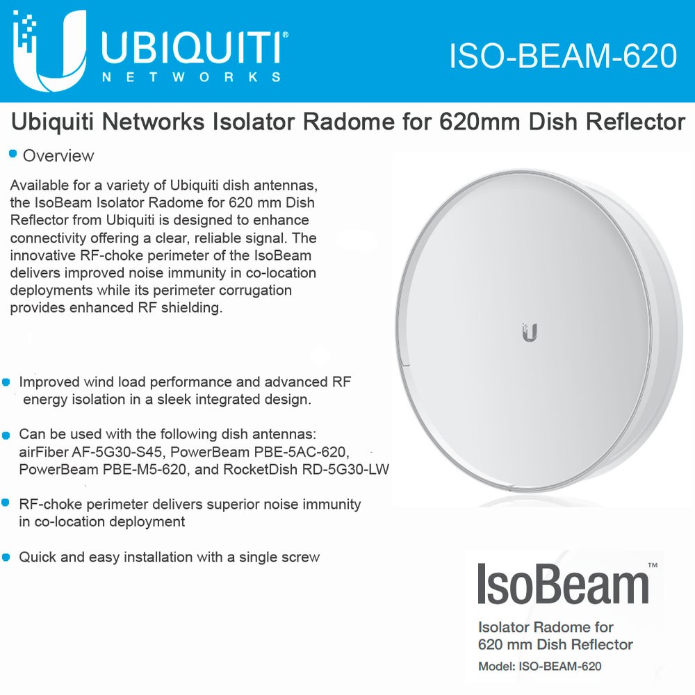 Ubiquiti IsoBeam ISO-BEAM-620 Isolator Radome for 620mm Dish Reflector