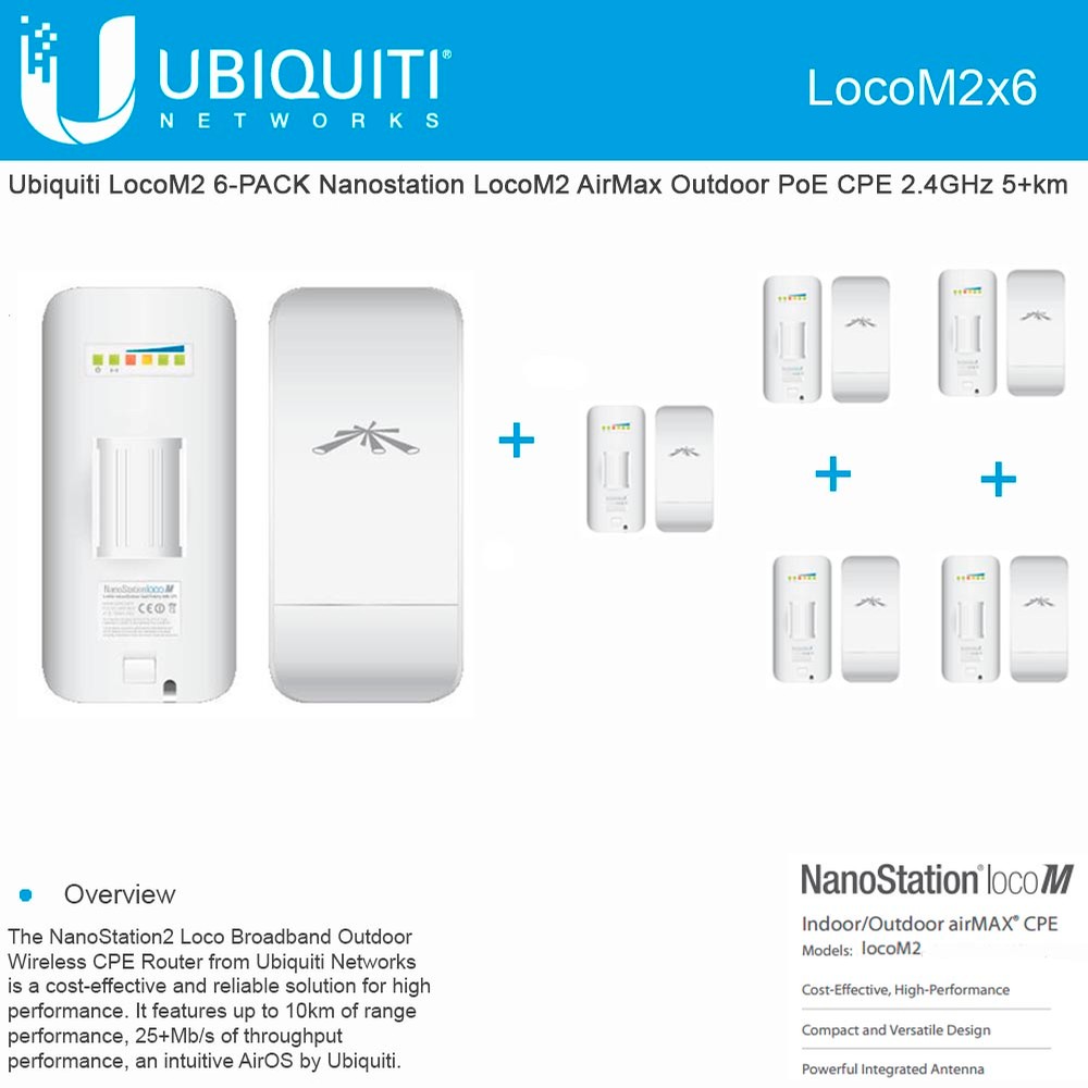 Ubiquiti NanoStation Loco M2 Indoor/Outdoor airMAX CPE 2.4GHz CPE Point ...