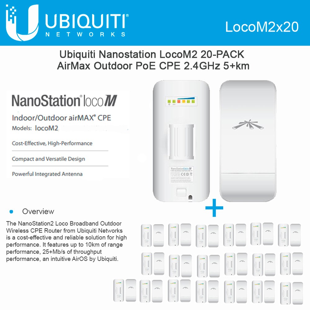 Ubiquiti NanoStation loco M2 PoE Access Point - 2.4 GHz - AirMax LOCOM2 ...