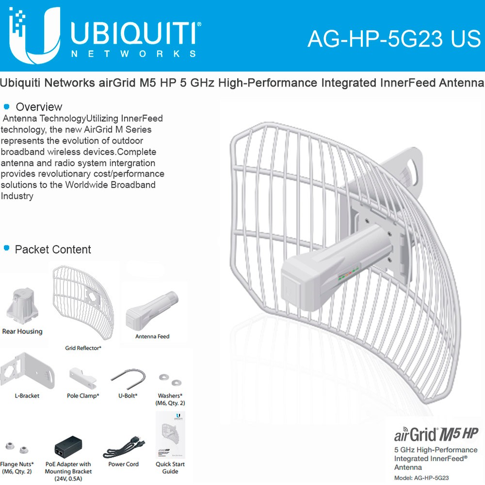 Ubiquiti Networks airGrid M5 HP AG-HP-5G23 US 5 GHz High-Performance ...