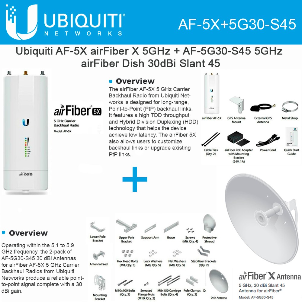 Ubiquiti Networks airFiber 5GHz Carrier Backhaul Radio with airFiber ...