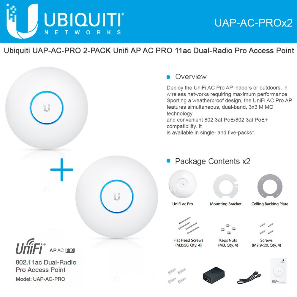 Ubiquiti UniFi AP AC PRO Access Point UAP-AC-PRO Wireless Dual Band Wi ...