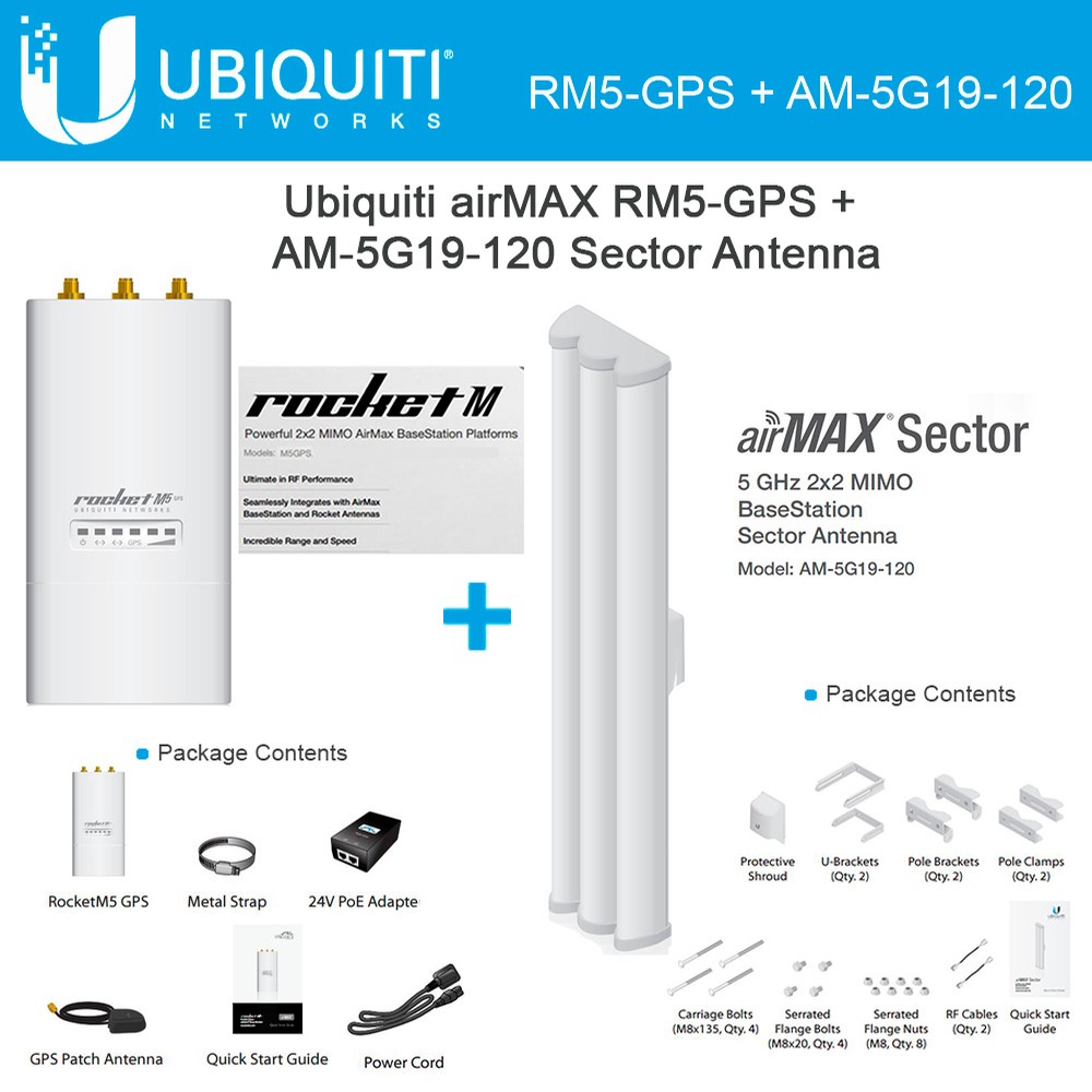 Ubiquiti RocketM5 GPS RM5-GPS Carrier Class airMAX BaseStation with ...