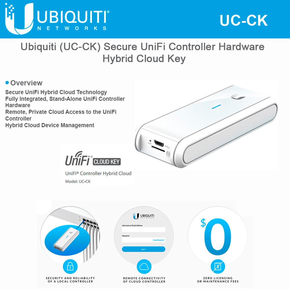 Ubiquiti Networks UniFi Cloud Key UC-CK Secure Controller Hybrid Cloud Key Controller Hardware