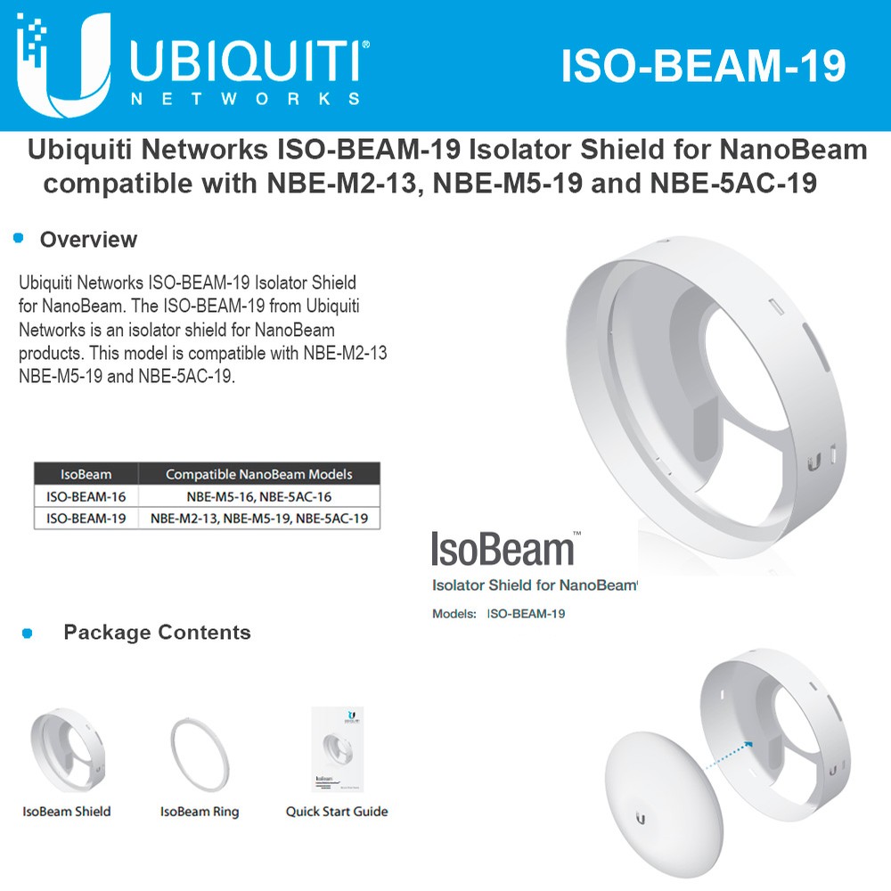 Ubiquiti Networks ISO-BEAM-19 Isolator Shield for NanoBeam