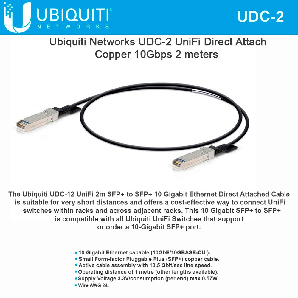 Ubiquiti Networks UDC-2 UniFi Direct Attach Copper 10Gbps 2m