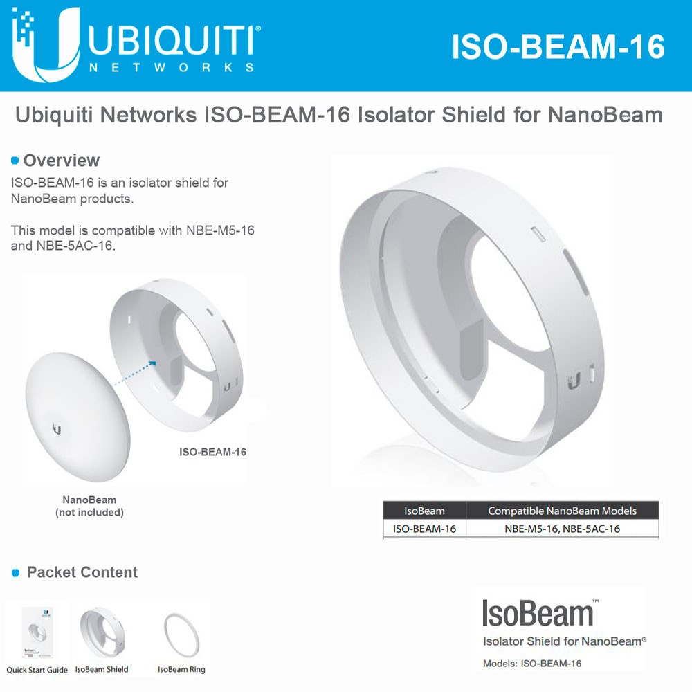 Ubiquiti Networks ISO-BEAM-16 Isolator Shield for NanoBeam