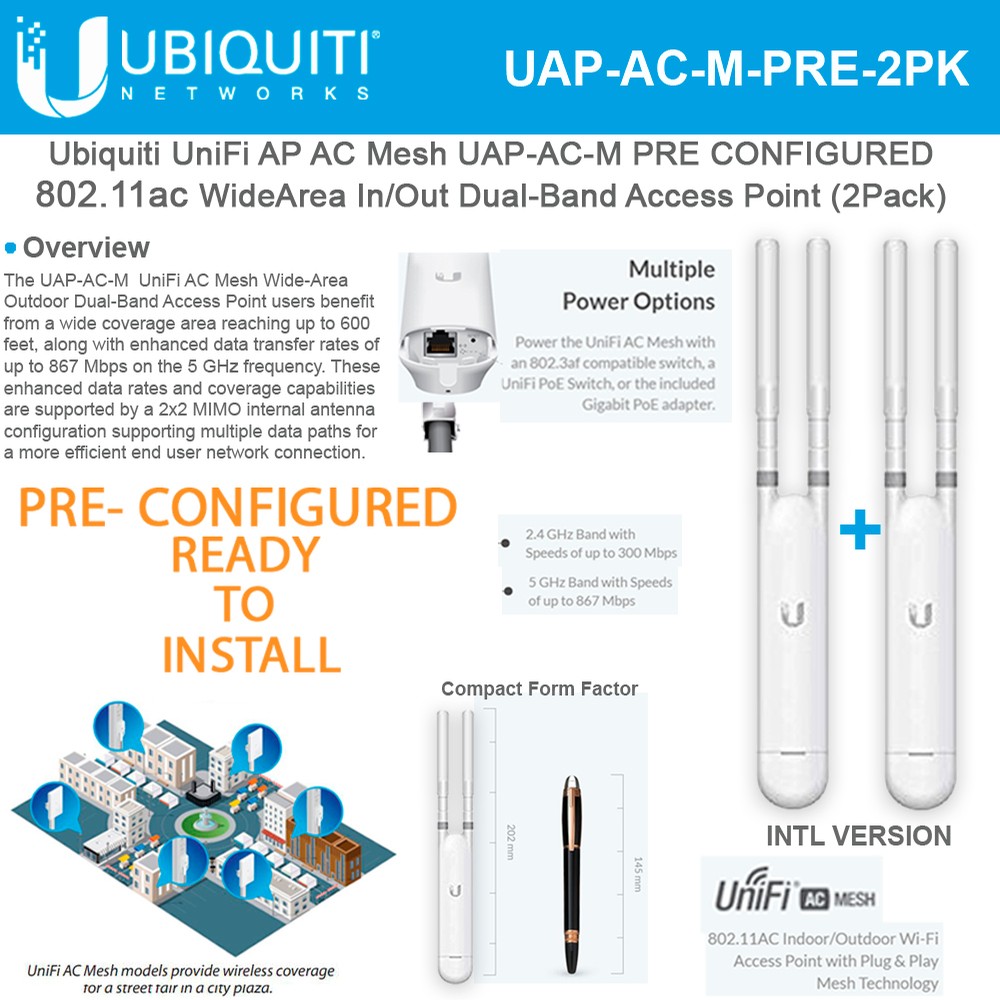 Ubiquiti UniFi AP AC Mesh UAP AC M In Out Dual Band Access Point 2 ubiquiti-unifi-ap-ac-mesh-uap-ac-m-in-out-dual-band-access-point-2