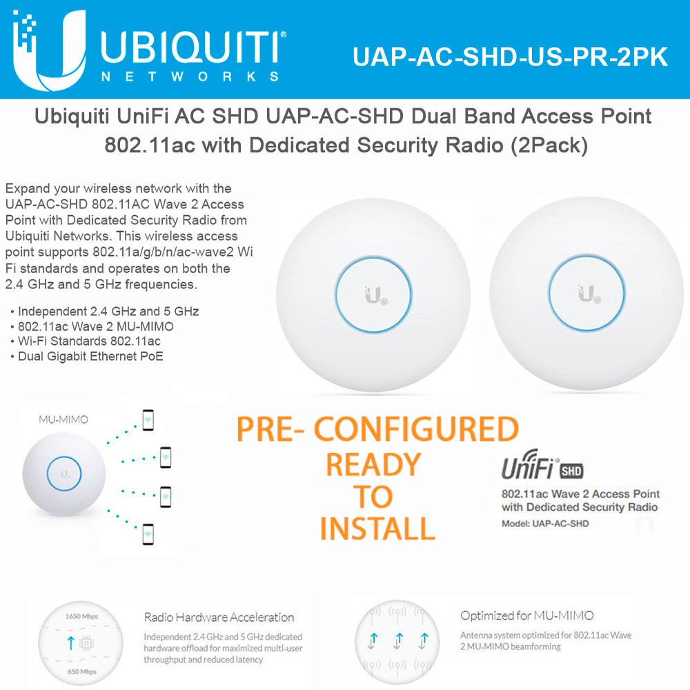 Ubiquiti UniFi AC SHD UAP-AC-SHD Dual Band Access Point 11ac PRE ...