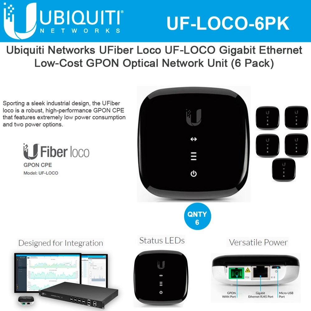 Ubiquiti Networks UFiber Loco UF-LOCO Gigabit Ethernet Low-Cost GPON ...