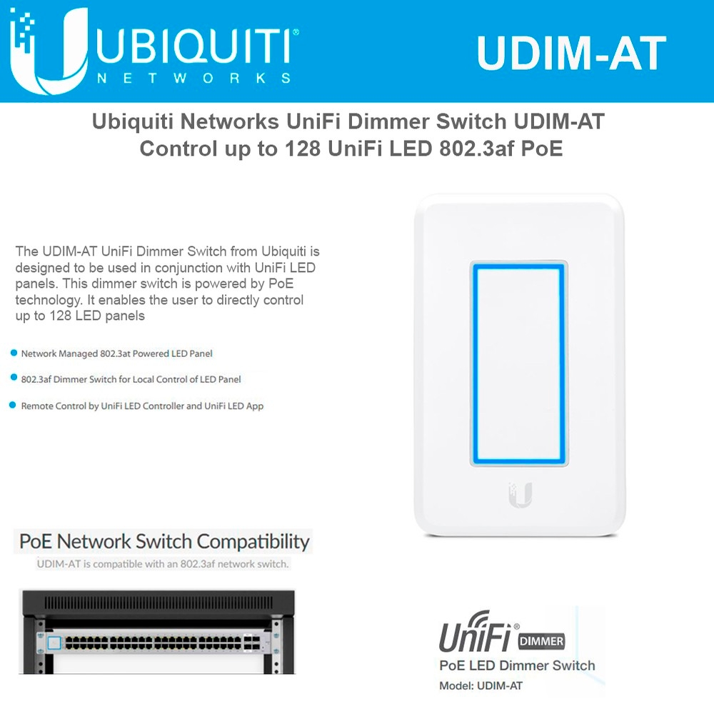Ubiquiti Networks UDIM-AT UniFi Dimmer Switch 802.3af PoE