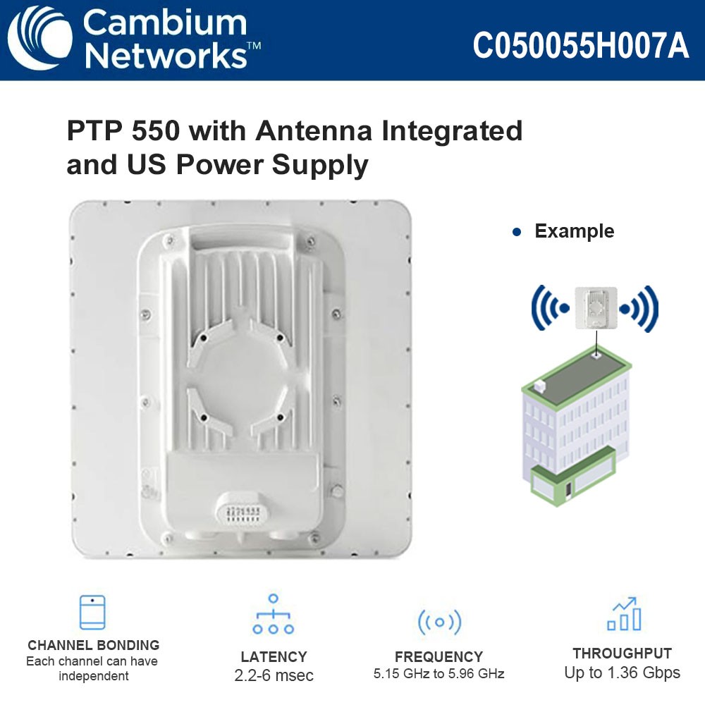 Cambium Networks PTP 550 Integrated 5GHz 23dBi Antenna 802.11ac Point ...