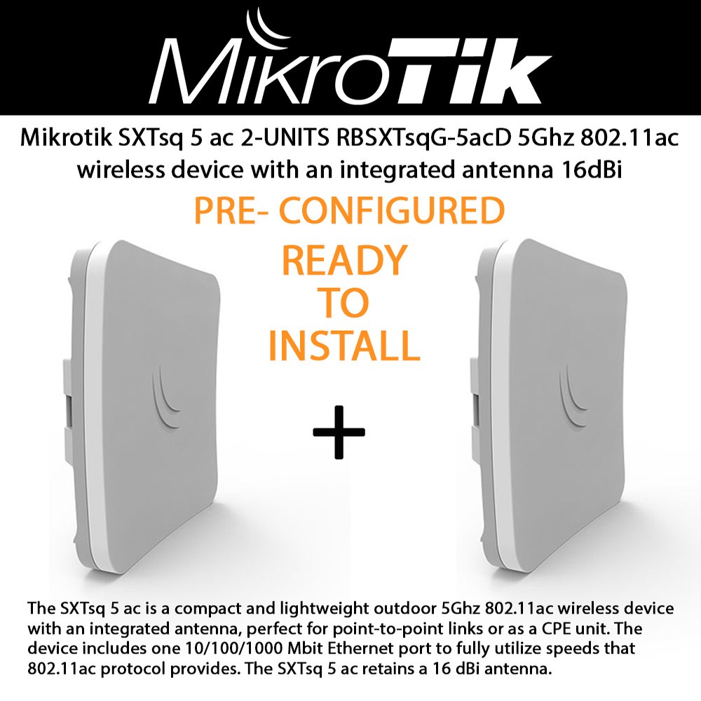 Mikrotik SXTsq 5 ac 2-UNITS RBSXTsqG-5acD 5Ghz 802.11ac integrated ...