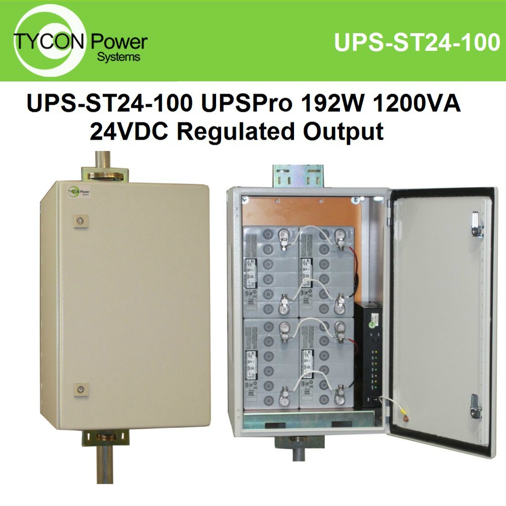 Tycon Power UPS-ST24-100 UPSPro 192W 1200VA, 24VDC Regulated Output ...
