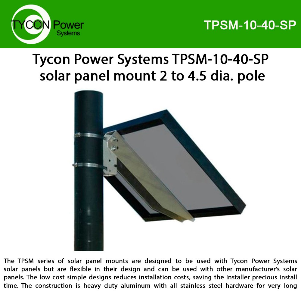 Tycon Power Systems TPSM-10-40-SP solar panel mount 2 to 4.5 dia. pole