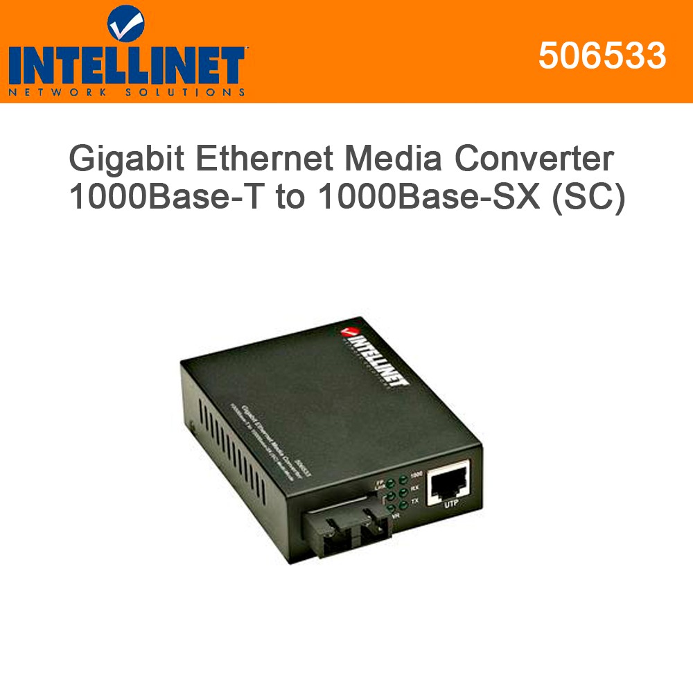 Intellinet 506533 Gigabit Ethernet Media Converter 1000Base-T to ...