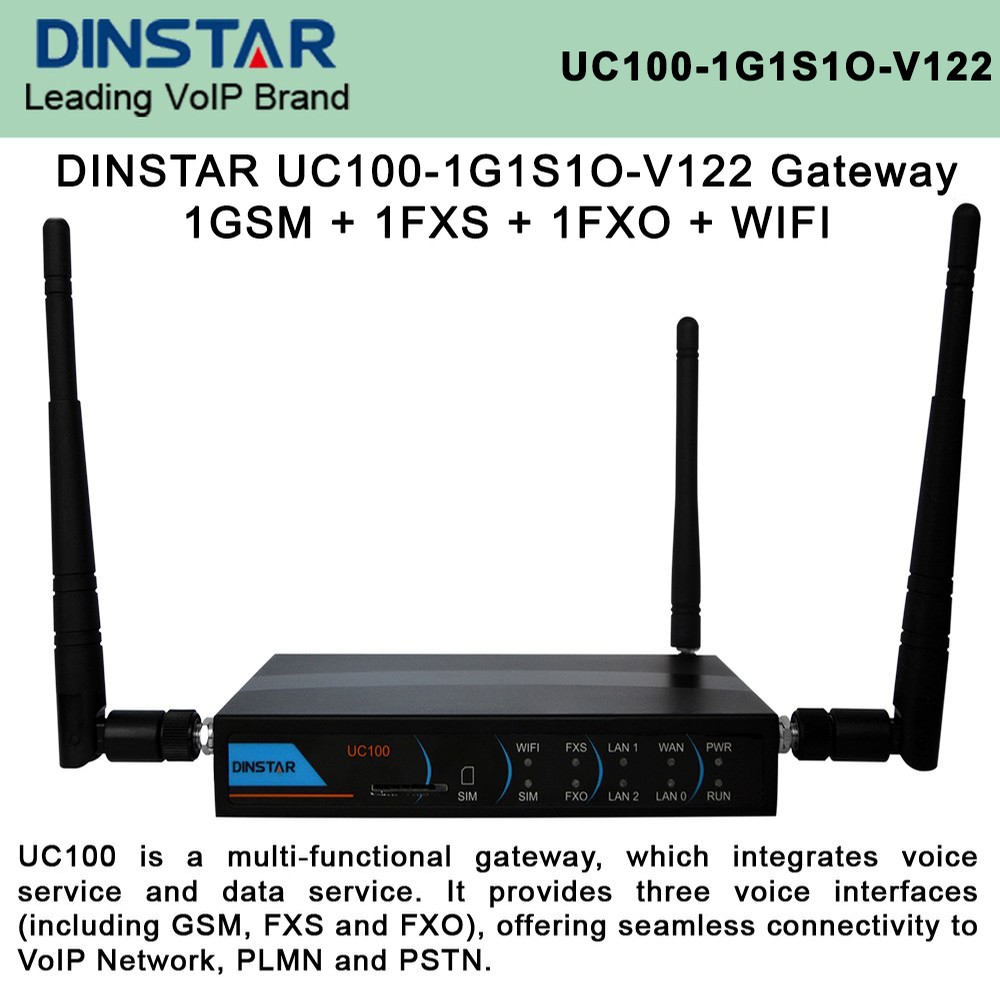 DINSTAR UC100-1G1S1O-V122 Multifunctional Gateway