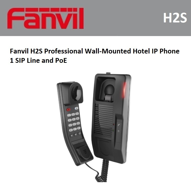 Fanvil IP Phone H2S Professional Wall-Mounted Hotel with 1 SIP Line and PoE