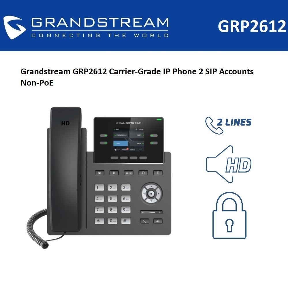 Grandstream Networks GRP2612 4 Lines, 2 SIP Accounts, 2.4 in screen