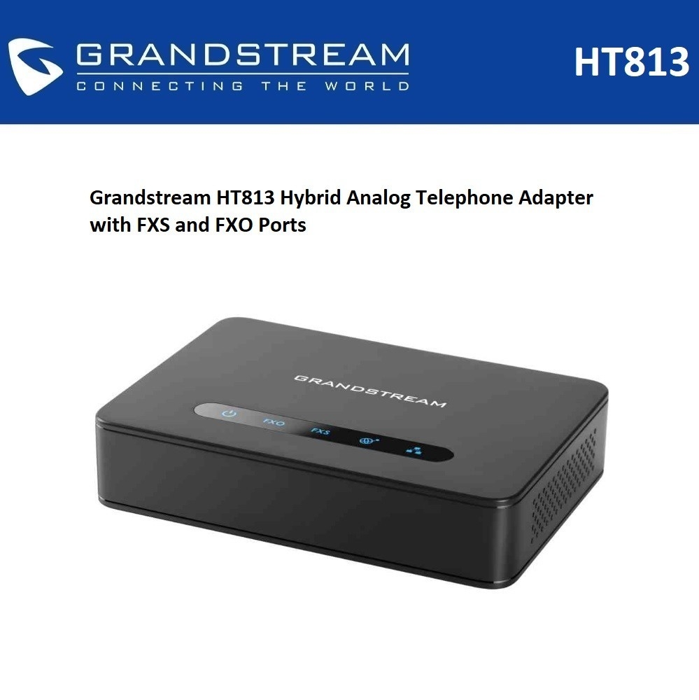 Grandstream Networks HT813 ATA w/ One (1) FXS & One (1) FXO port