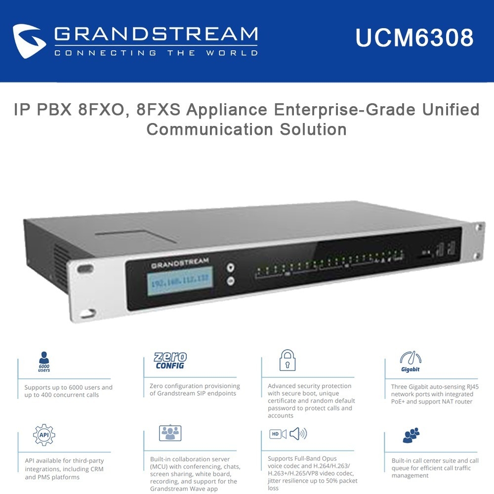 Grandstream Networks UCM6308 8 FXO, 8 FXS IP-PBX