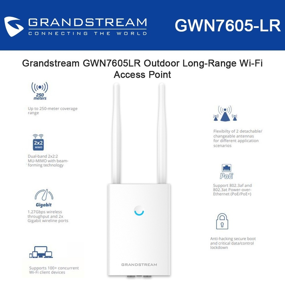 Grandstream GWN7605LR Outdoor Long-Range Wi-Fi Access Point