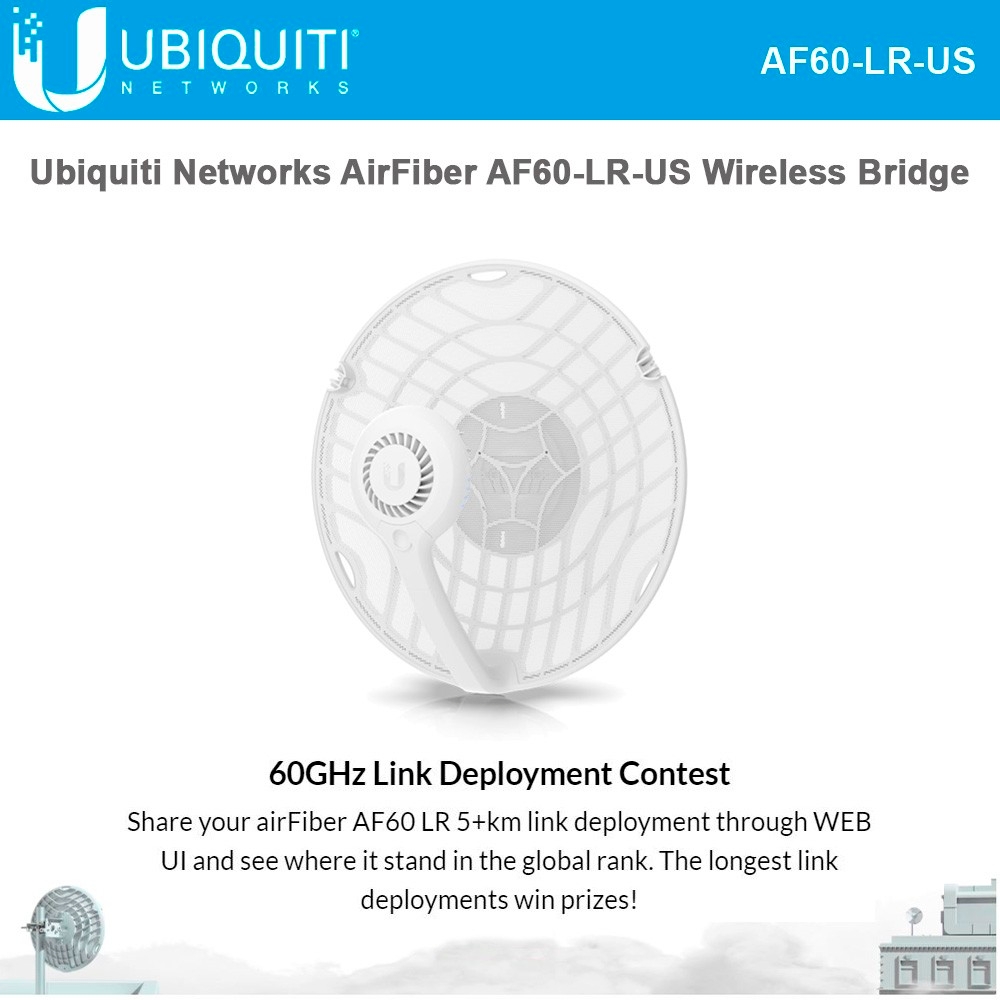 Ubiquiti AirFiber 60 LR AF60-LR-US Wireless Bridge Radio 60GHz PtP (US ...