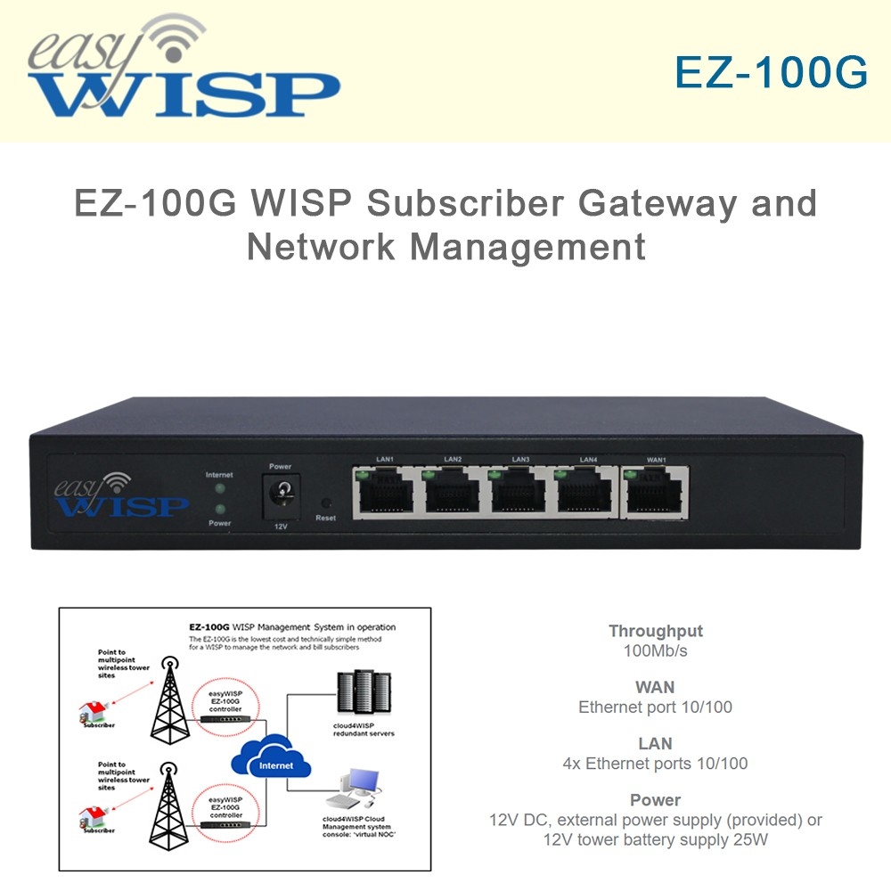 EasyWISP EZ-100G WISP Subscriber Gateway and Network Management