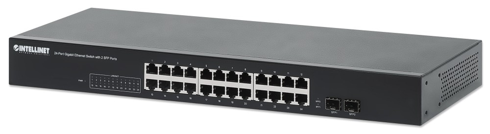 Intellinet 561877 24-Port Gigabit Ethernet Switch with 2 SFP Ports