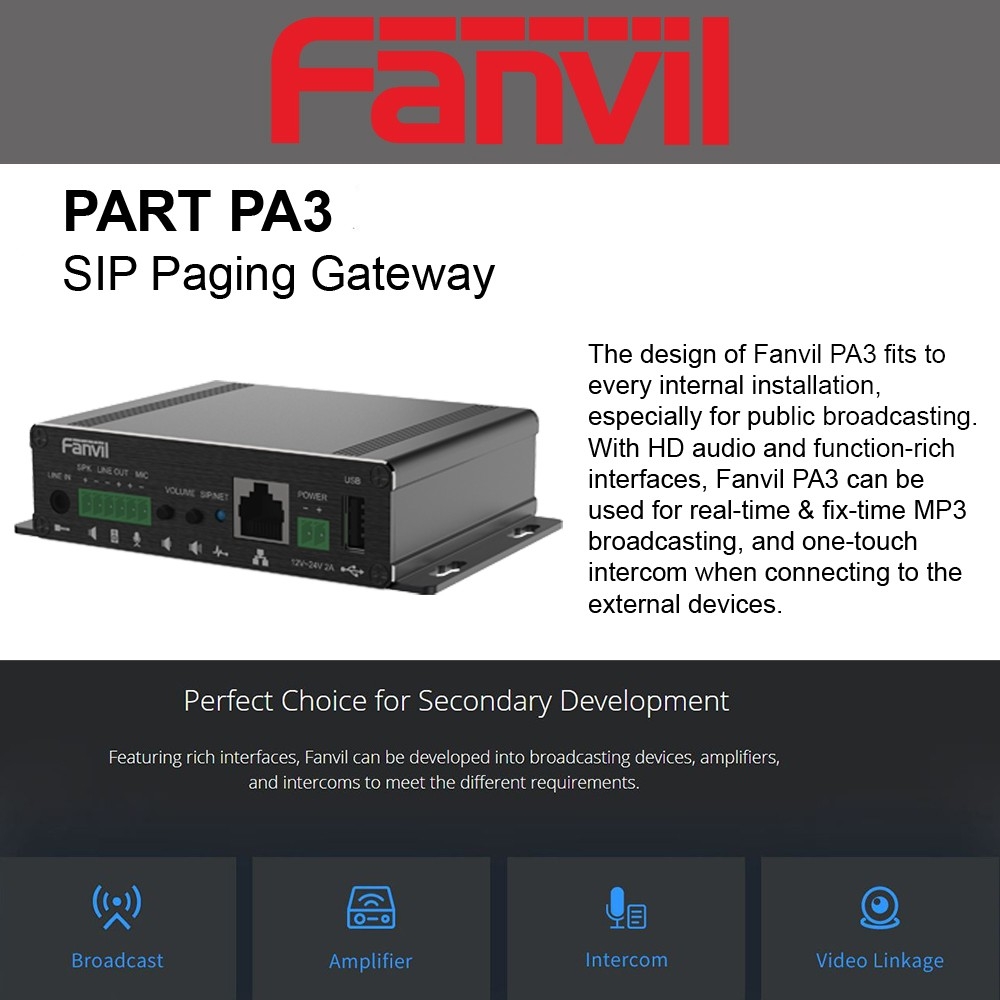 Fanvil PA3 SIP Paging Gateway
